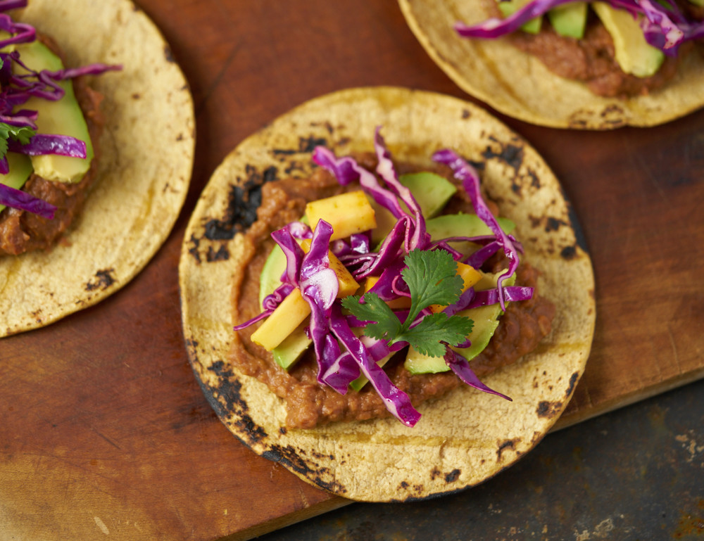 Amy's Kitchen - Refried Bean Tostadas with Tangy Mango Slaw